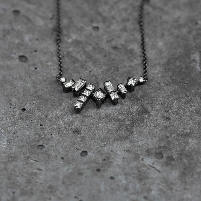 Cosmic Diamond Cluster Necklace For Sale at 1stDibs