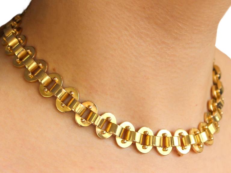 Antique Victorian 18k Yellow Gold Necklace/Collarette at 1stDibs