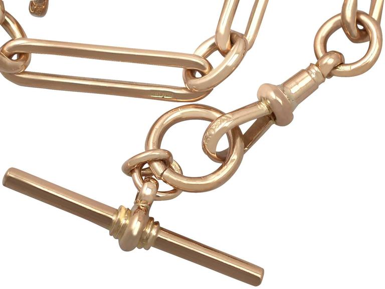 15k Rose Gold Albert Watch Chain - Antique 1901 at 1stDibs | gold ...