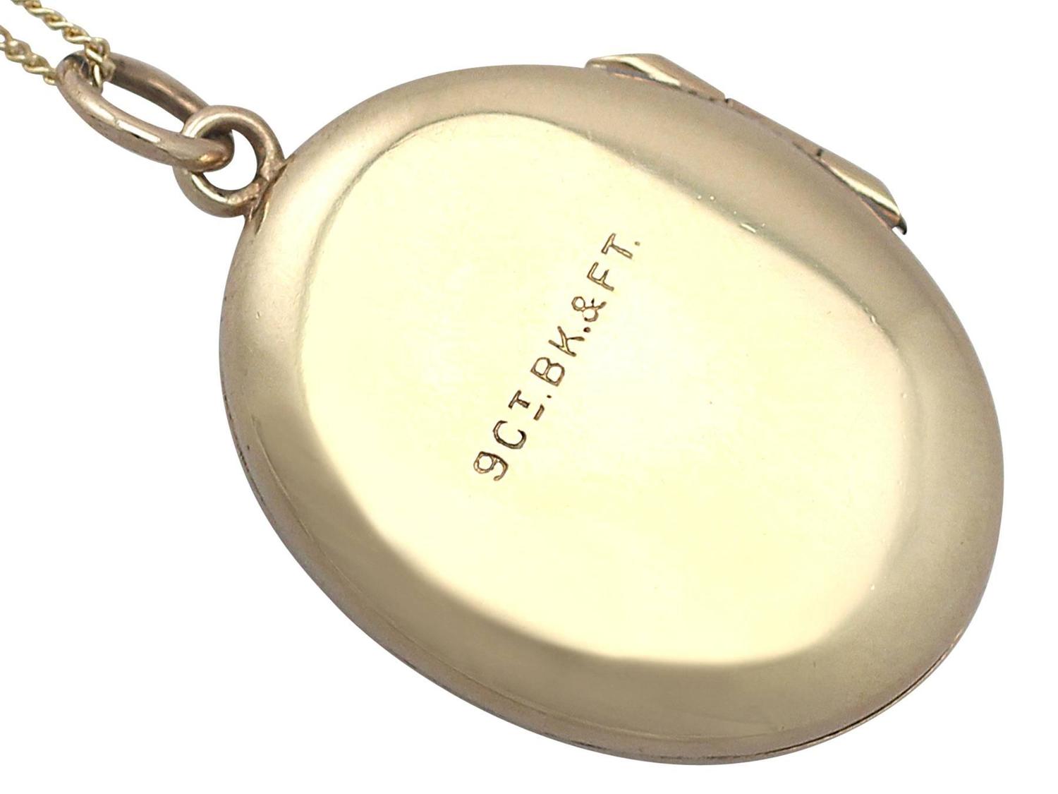 9k Yellow Gold Locket - Art Deco Style - Vintage Circa 1950 For Sale at ...