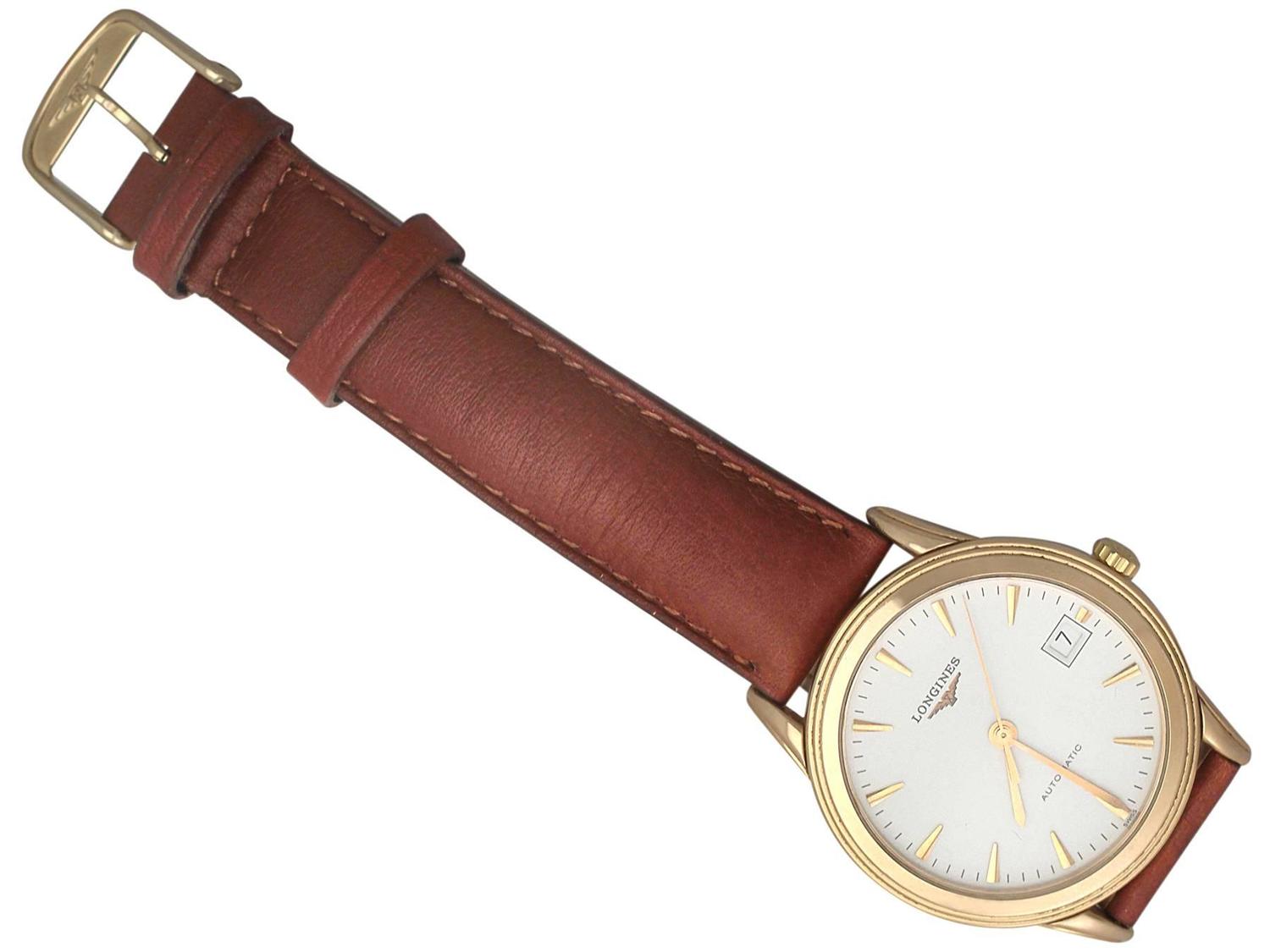 Longines Flagship 18k Rose Gold Gent's Wrist Watch - Vintage Circa 1990 ...