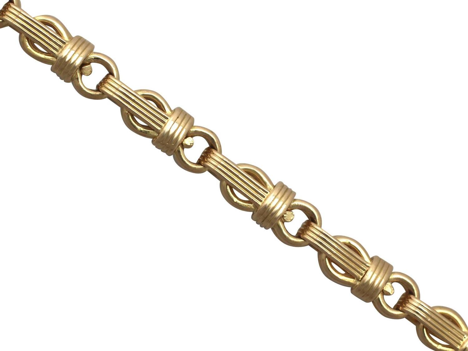 18k Yellow Gold Fancy Link Chain - Antique French Circa 1900 at 1stdibs