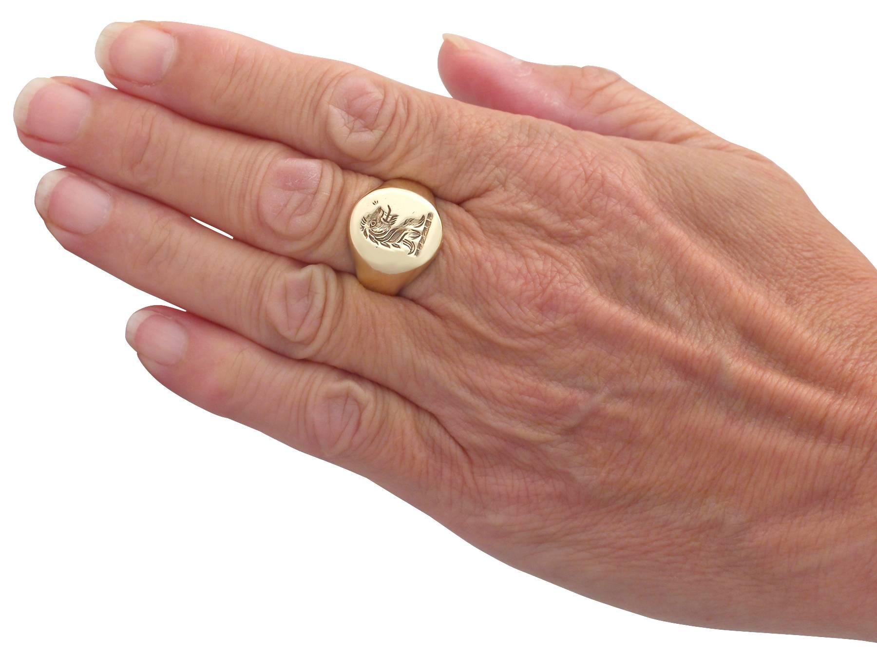 9 Karat Yellow Gold Signet Ring at 1stDibs | 9k gold signet ring