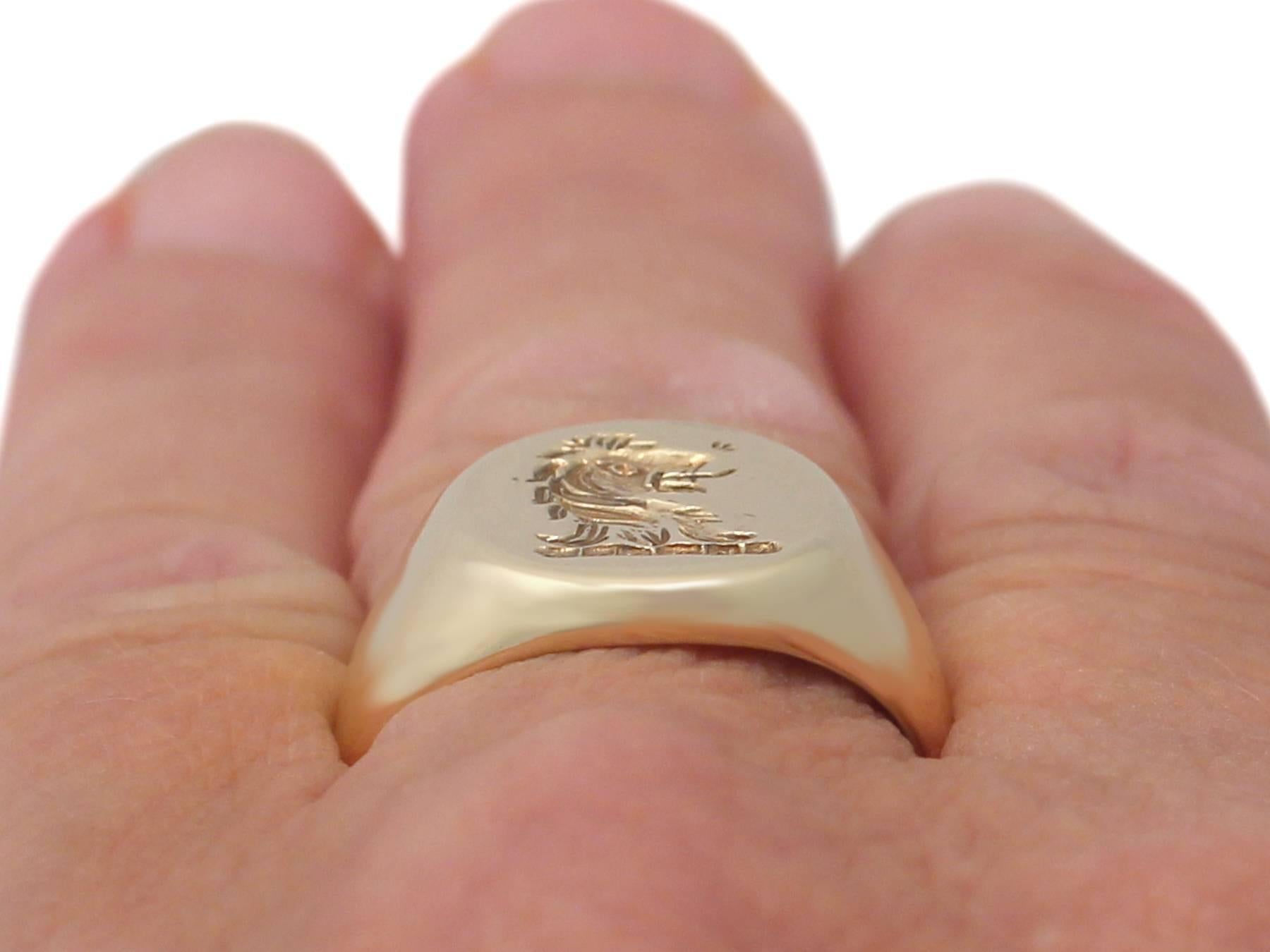 9 Karat Yellow Gold Signet Ring at 1stDibs | 9k gold signet ring