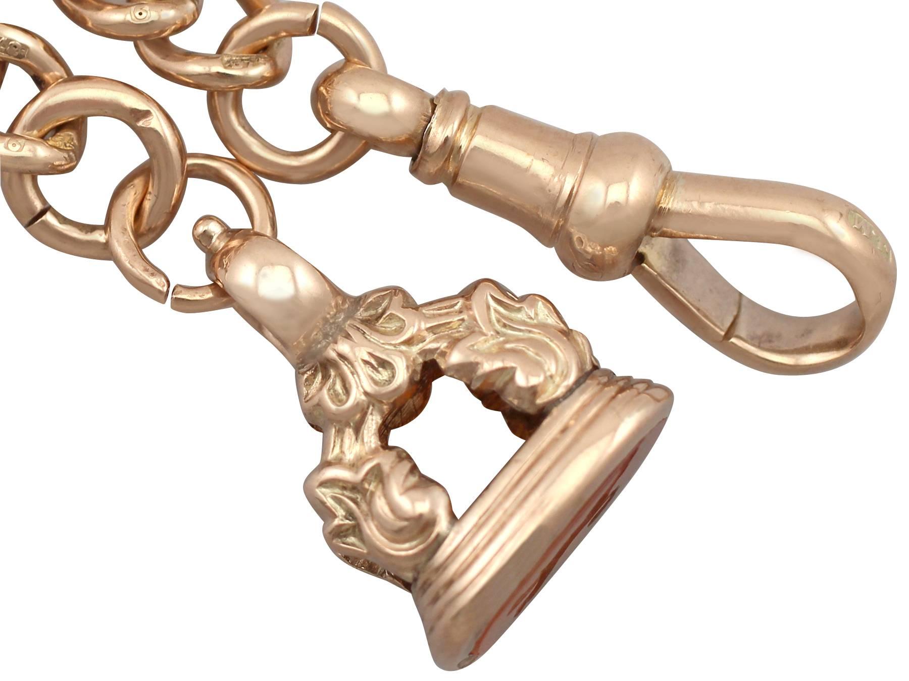 1912 Antique Yellow Gold Albert Chain with Seal Fob at 1stDibs | albert ...