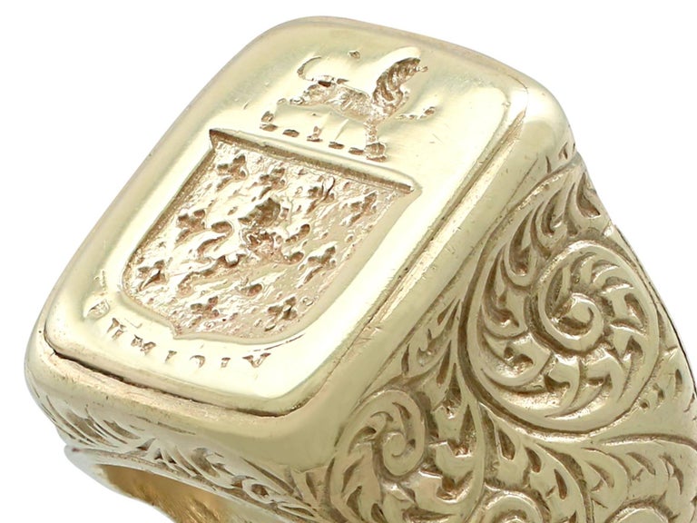 Antique American Yellow Gold Signet Ring at 1stDibs | american signet ring