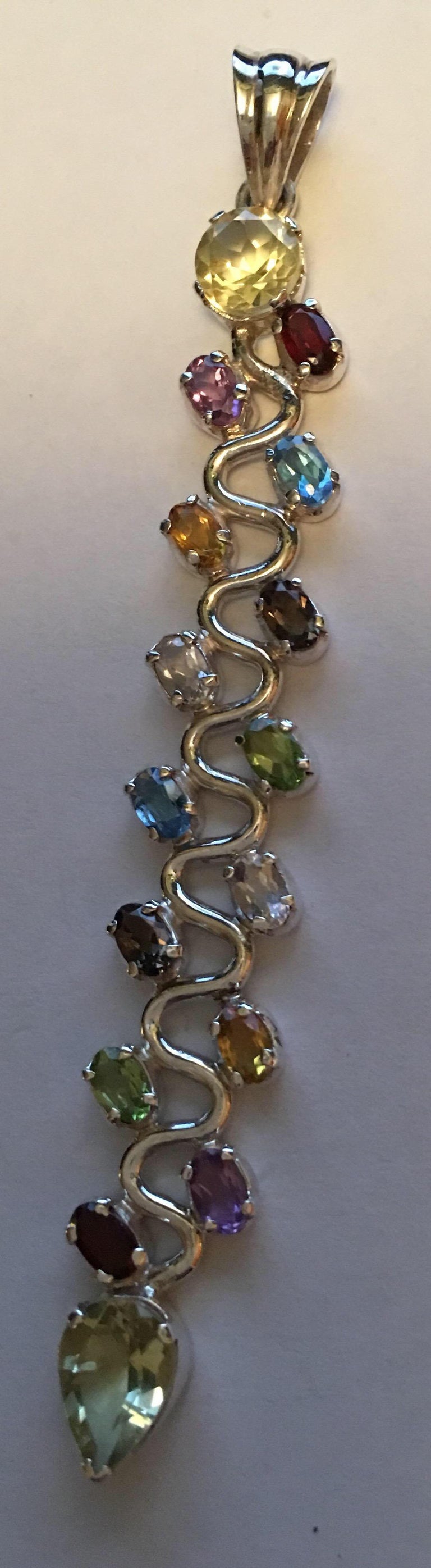 Multi-Color Stone Pendant For Sale at 1stDibs