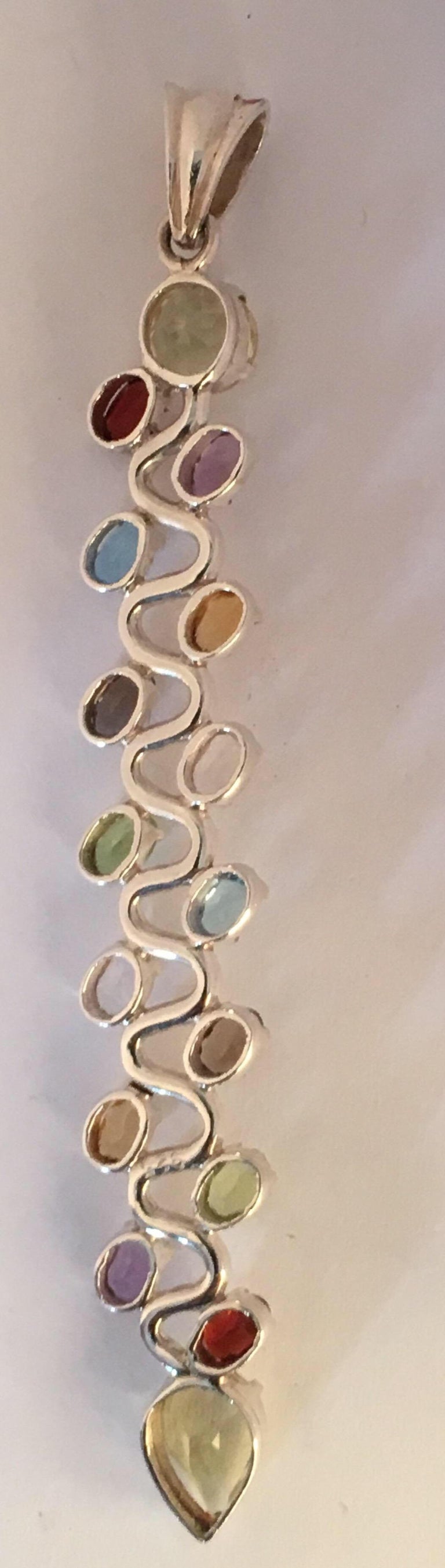 Multi-Color Stone Pendant For Sale at 1stDibs
