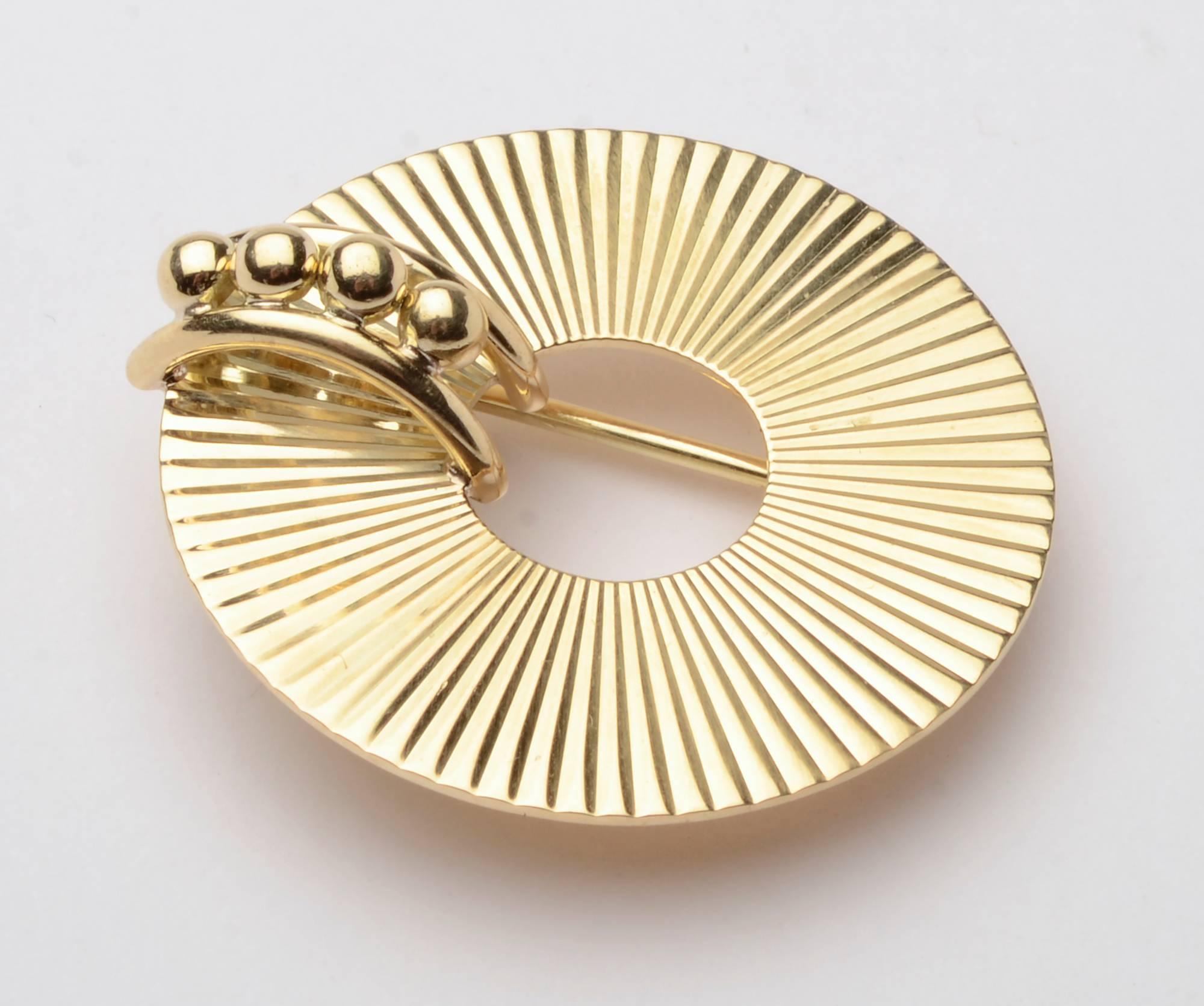 Tiffany and Co. Retro Gold Dress Clip at 1stDibs