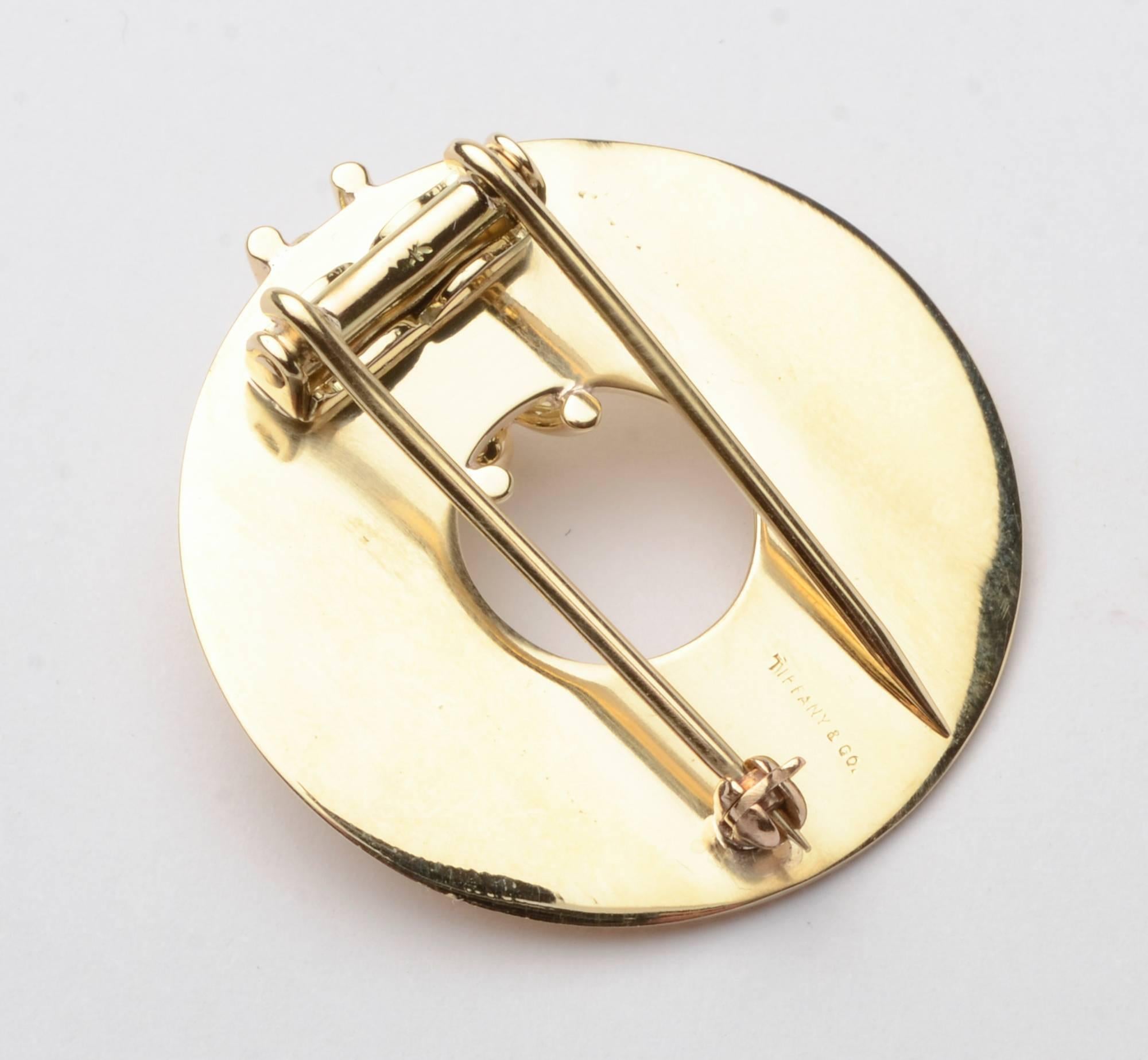 Tiffany and Co. Retro Gold Dress Clip at 1stDibs