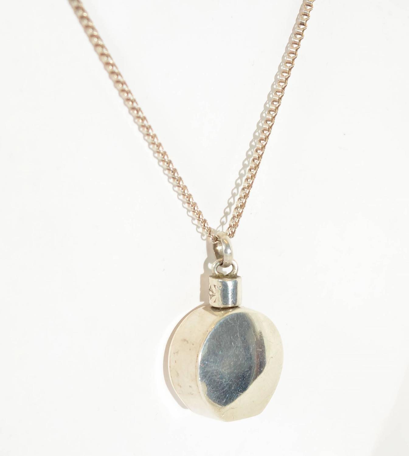 Cartier Sterling Silver Perfume Bottle Pendant Necklace For Sale at 1stdibs