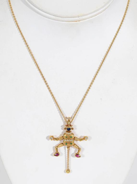 Articulated Clown Pendant Necklace at 1stDibs | clown necklace