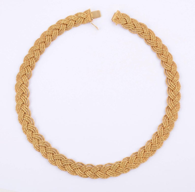 Tiffany and Co. Gold Braided Choker Necklace at 1stDibs