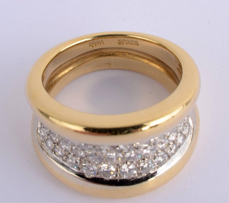 Gold Band Ring with Diamonds For Sale (Free Shipping) at 1stDibs