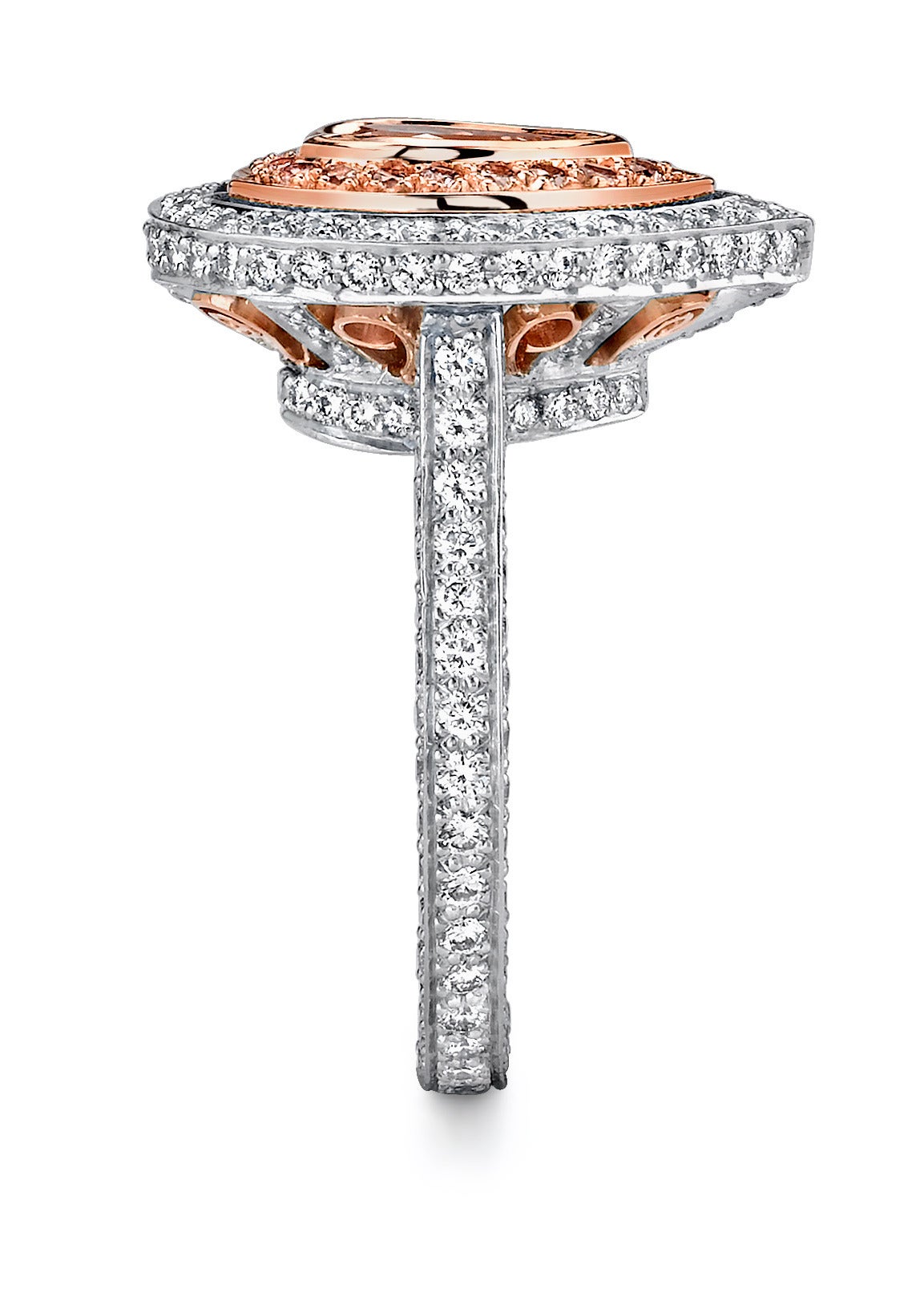 Fancy Pink Pear Shaped Diamond Platinum Ring For Sale at 1stDibs