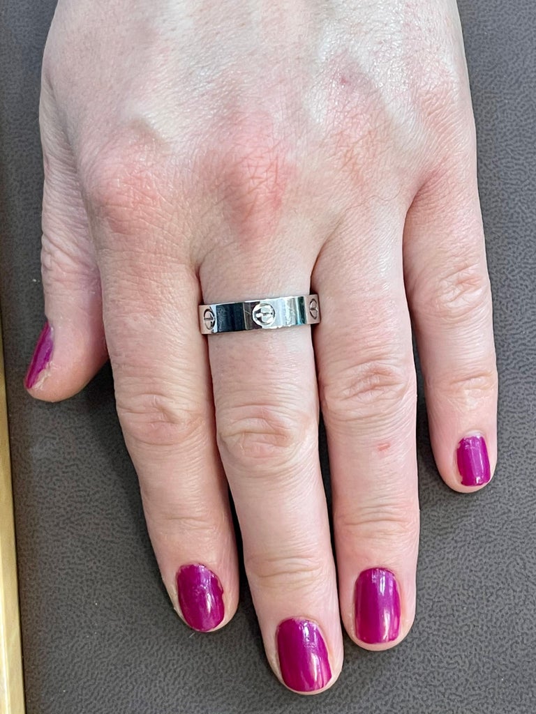 Classic "Love Ring" Made, Signed and Numbered by Cartier 18 Karat White ...