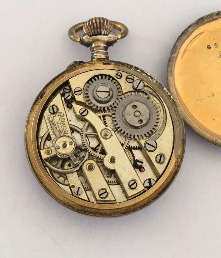 Midnight Blue Enamel and diamonds Fob Pocket Watch For Sale at 1stDibs