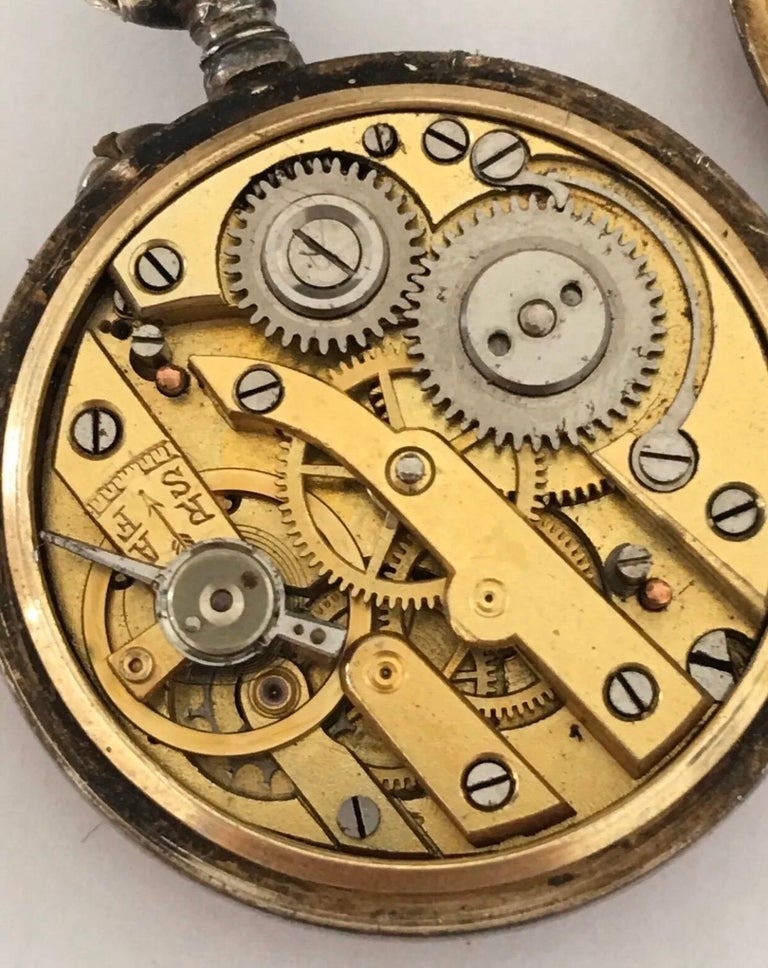 Midnight Blue Enamel and diamonds Fob Pocket Watch For Sale at 1stDibs