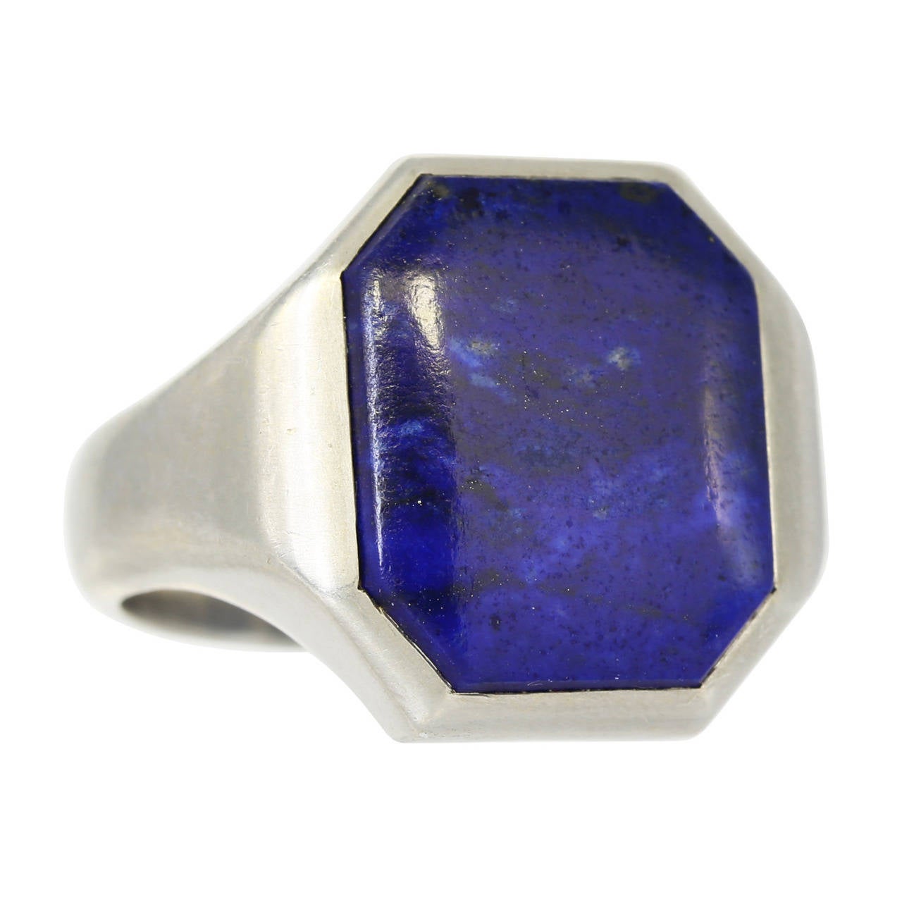 Lapis Lazuli Platinum Signet Ring at 1stDibs