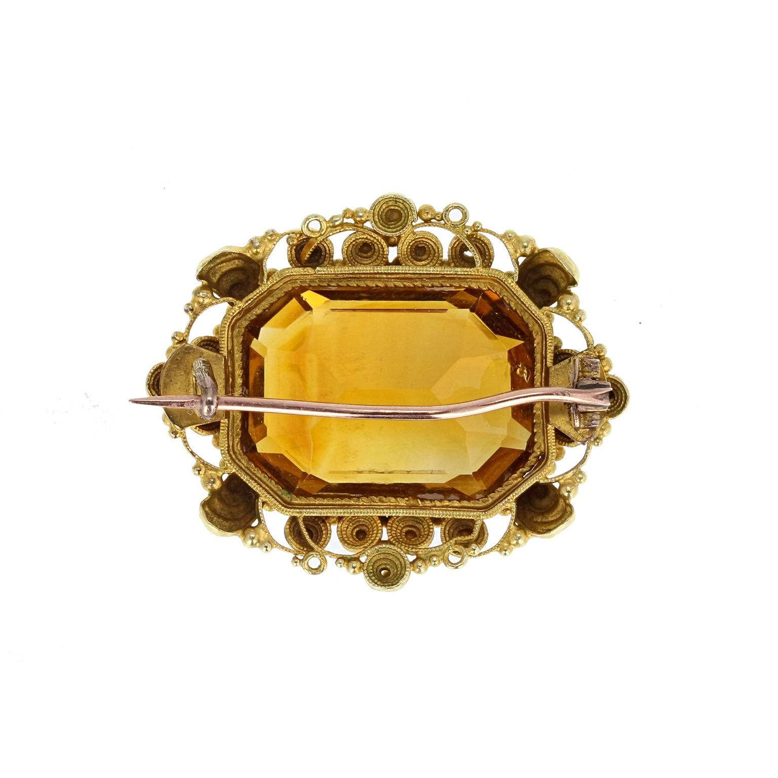 Antique Georgian Citrine Gold Brooch at 1stDibs | antique citrine ...