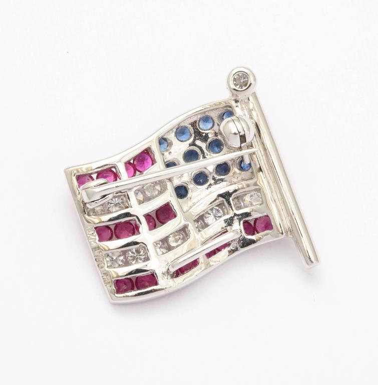 Diamond Sapphire Ruby American Flag Lapel Pin at 1stDibs | diamond ...