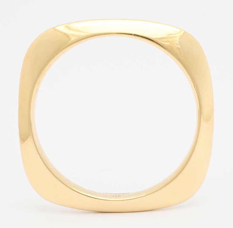 1990s Tiffany Gold Square Bangle Bracelet at 1stDibs