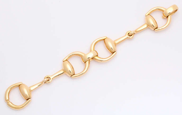 1980s Gucci Cassic Gold Horse Bit Bracelet at 1stDibs