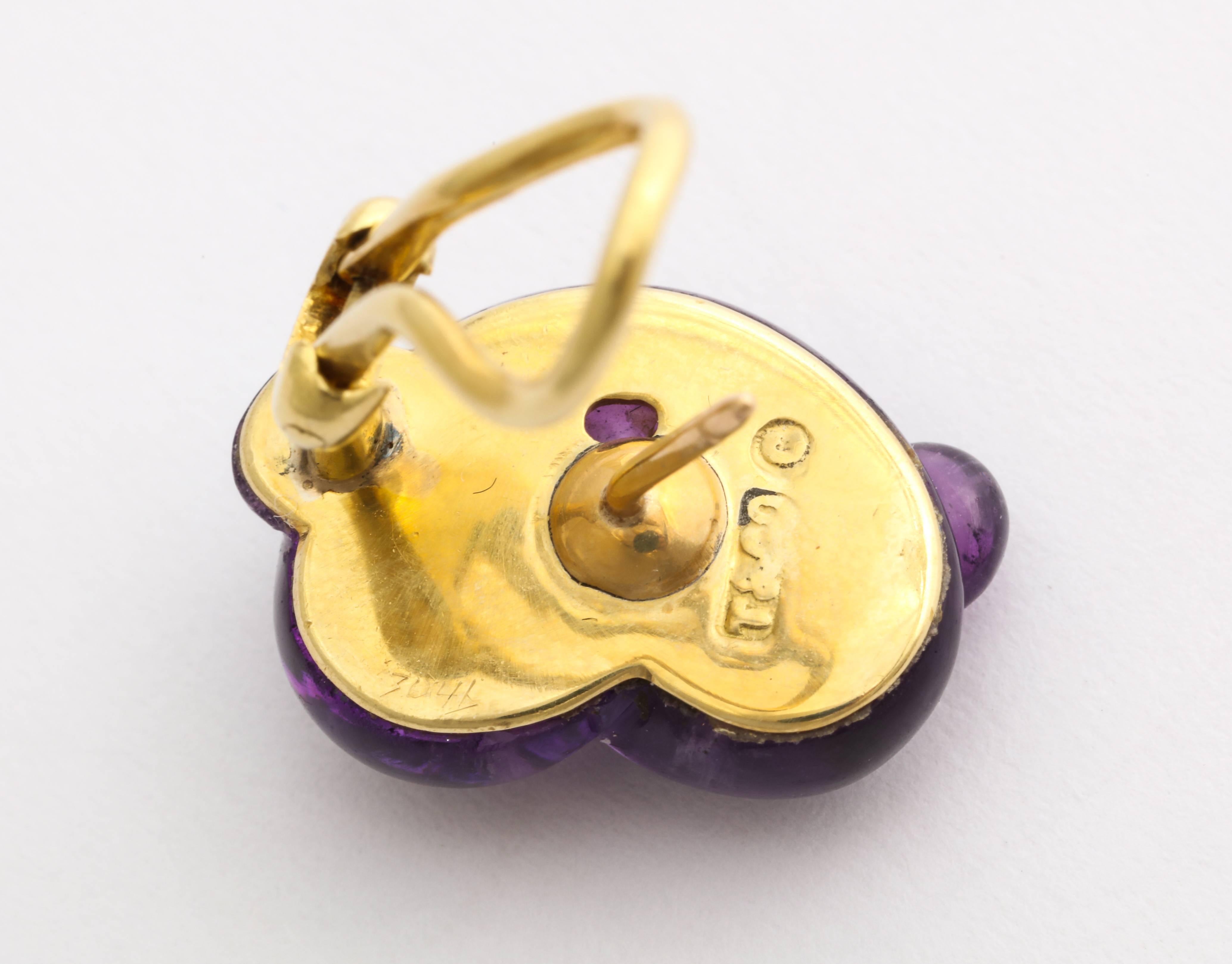 Tiffany and Co. Angela Cummings Carved Amethyst Gold Ear Clips at 1stDibs