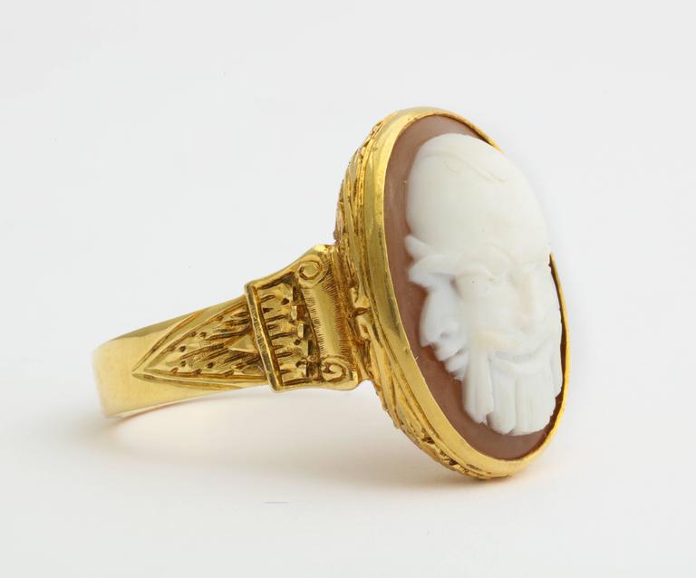 Antique Classical Greek Cameo Gold Ring For Sale at 1stDibs