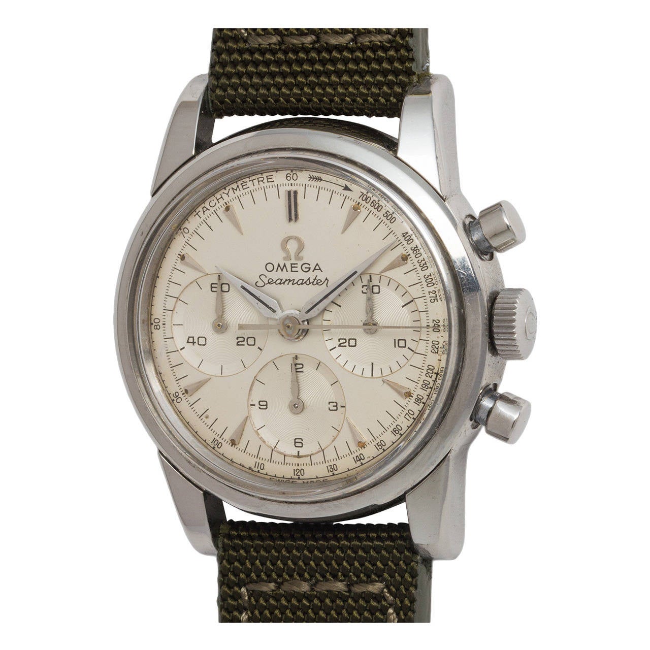 Omega Stainless Steel Seamaster Chronograph Wristwatch circa 1961 at ...