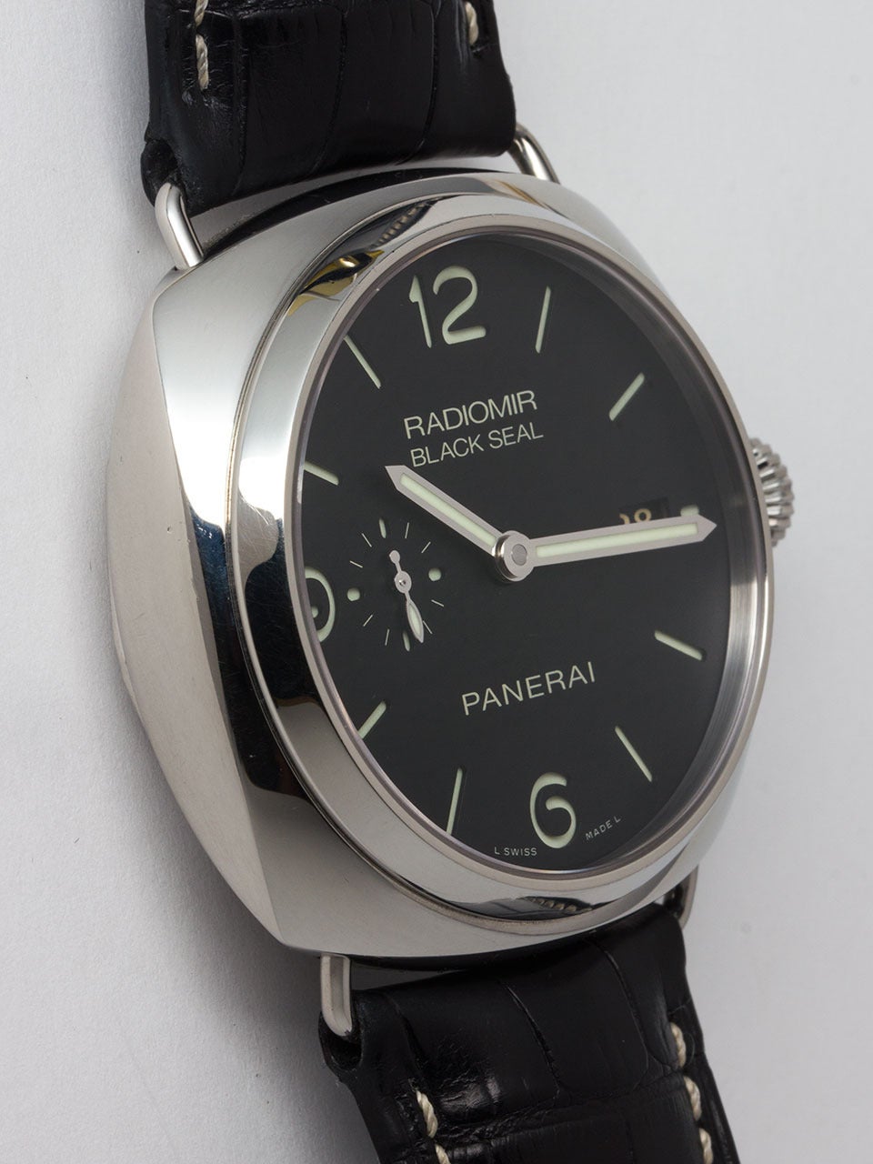 Panerai Stainless Steel Black Seal Automatic PAM 388 Wristwatch at ...