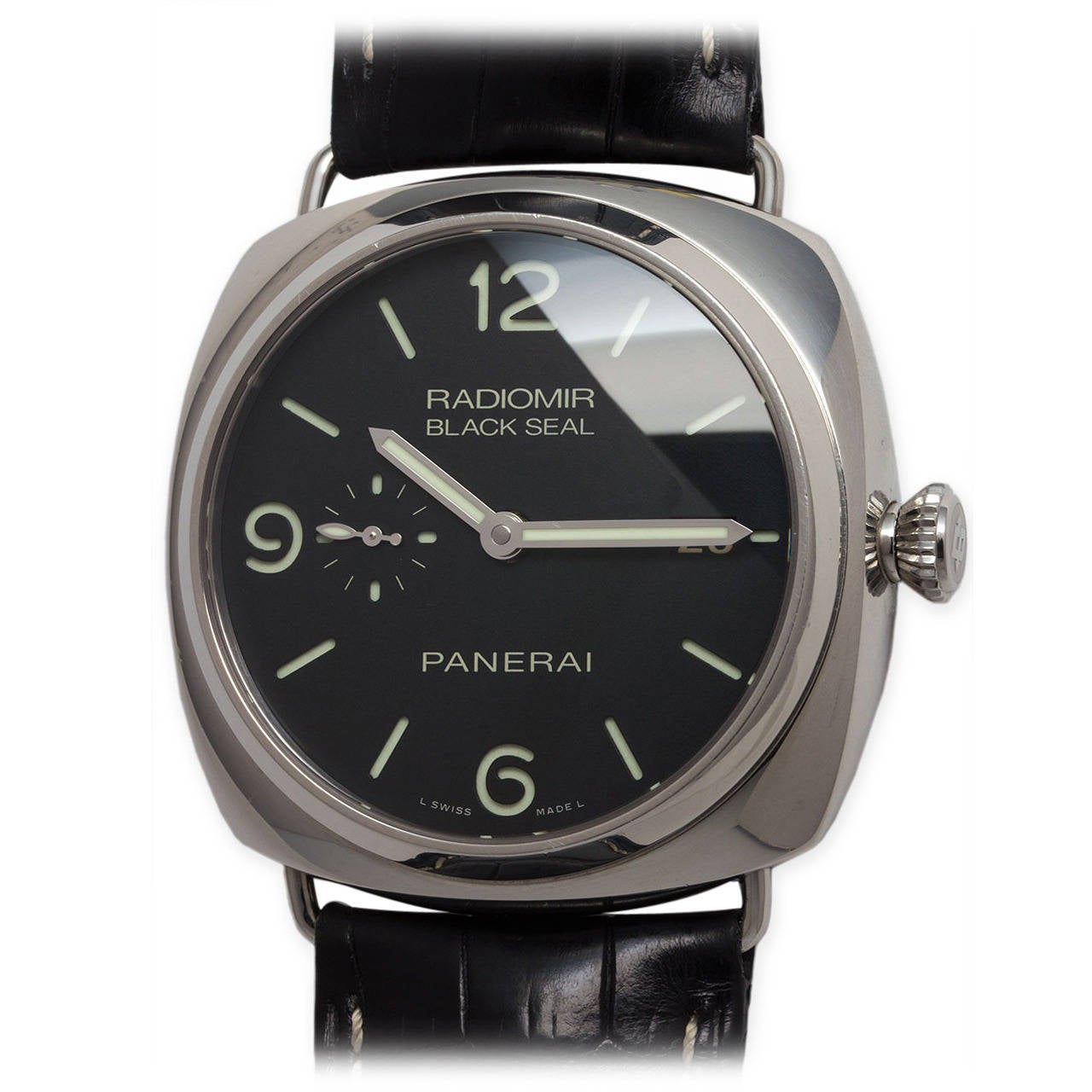 Panerai Stainless Steel Black Seal Automatic PAM 388 Wristwatch at ...