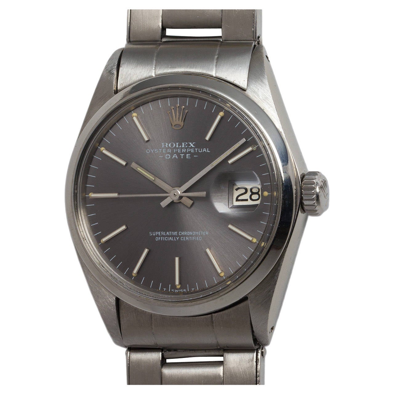 Rolex Stainless Steel Oyster Perpetual Date Wristwatch Ref 1500 at 1stDibs