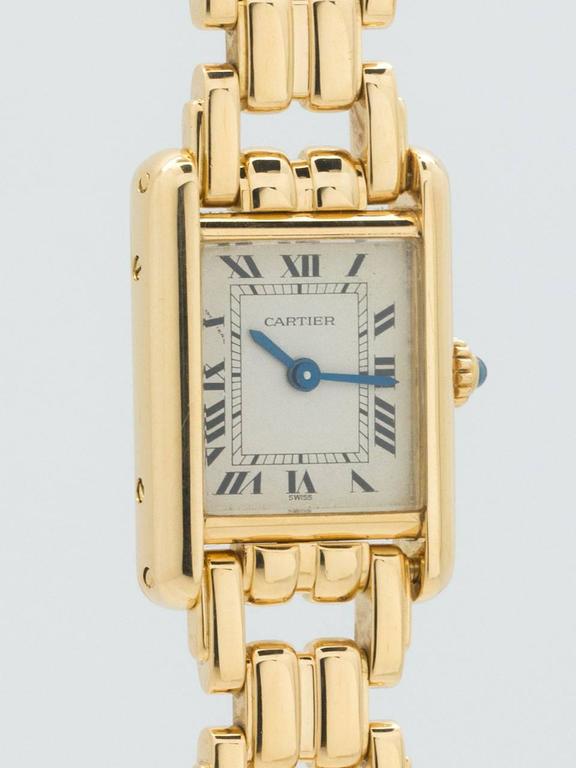 Cartier Lady's Yellow Gold Tank Louis Mini Bracelet Quartz Wristwatch ...