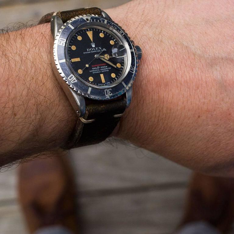 Rolex Stainless Steel Ghost Bezel Red Submariner Wristwatch Ref 1680 at ...