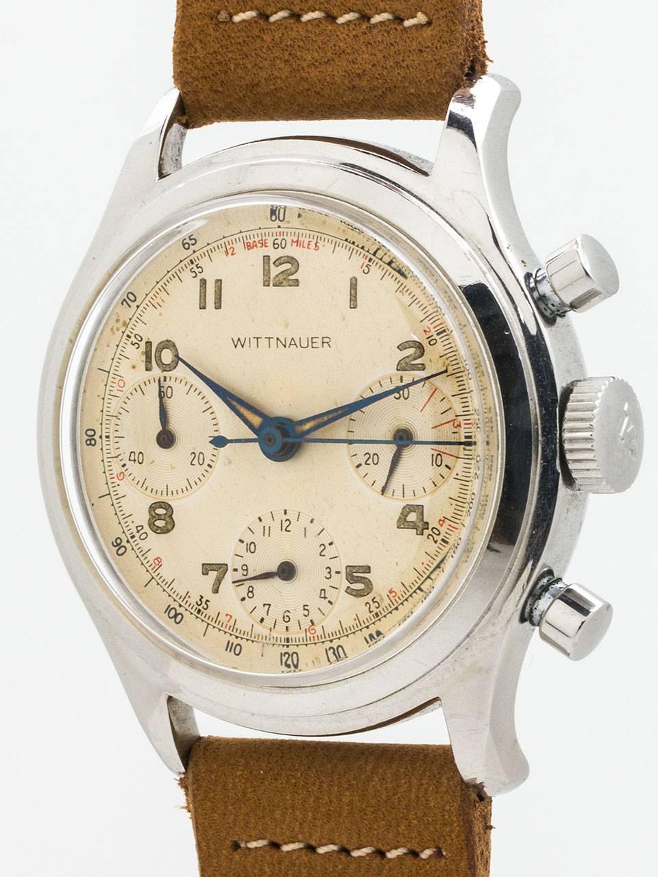 Wittnauer Stainless Steel Chronograph Wristwatch at 1stDibs