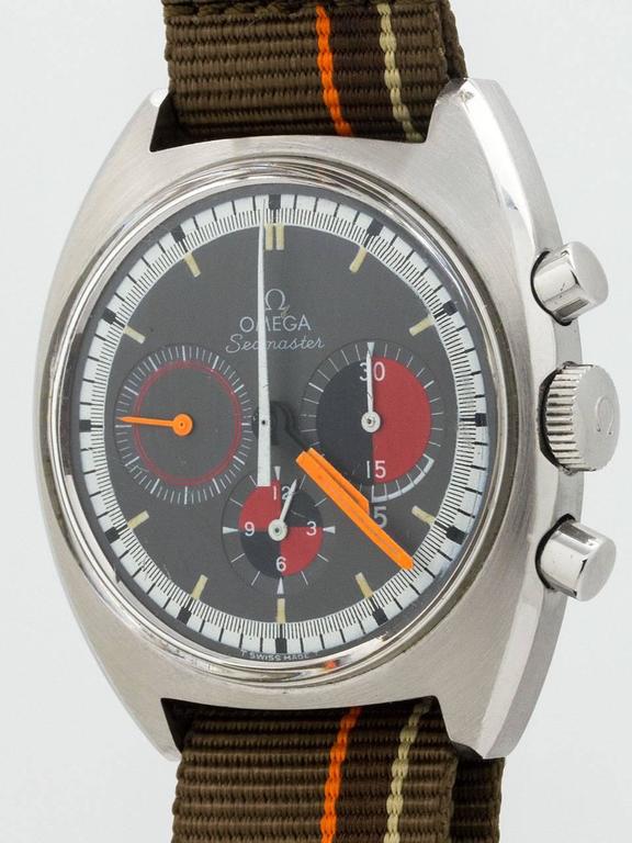 Omega Stainless Steel Seamaster Chronograph Wristwatch Ref 145.016-68 ...