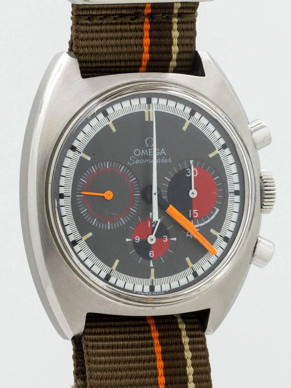 Omega Stainless Steel Seamaster Chronograph Wristwatch Ref 145.016-68 ...