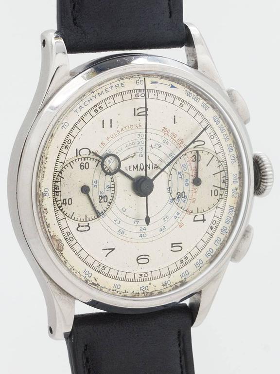 Vintage Lemania Chronograph Wristwatch circa late 1930s at 1stDibs
