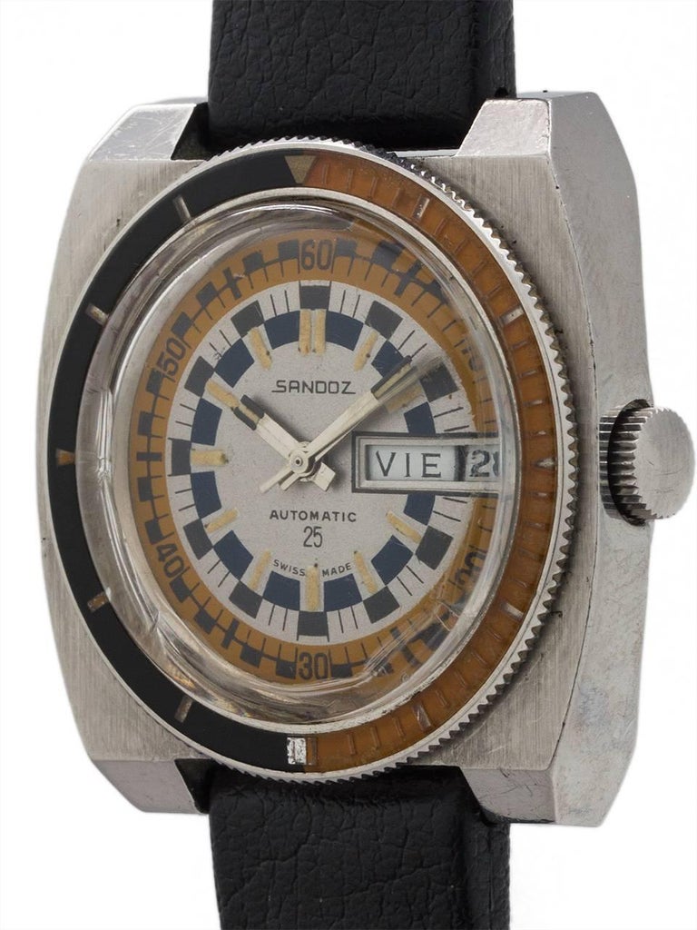 Sandoz Rally Oversize Diver Wristwatch, circa 1960s For Sale at 1stDibs