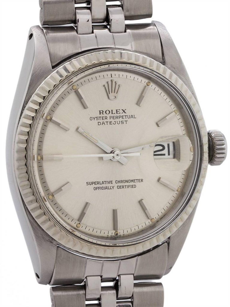 Rolex White Gold Stainless Steel Datejust self winding wristwatch ...