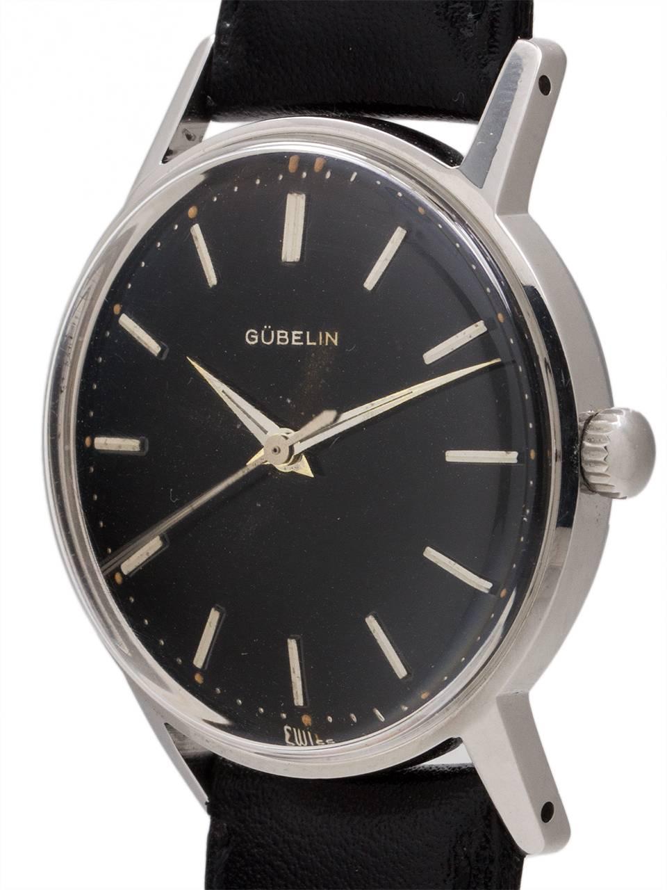Gubelin Stainless Steel Black Original Dial automatic wristwatch, circa ...