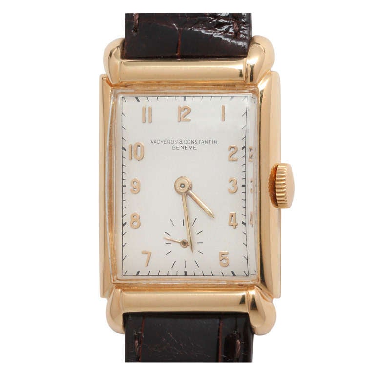 Vacheron and Constantin Yellow Gold Rectangular Wristwatch with Hooded ...