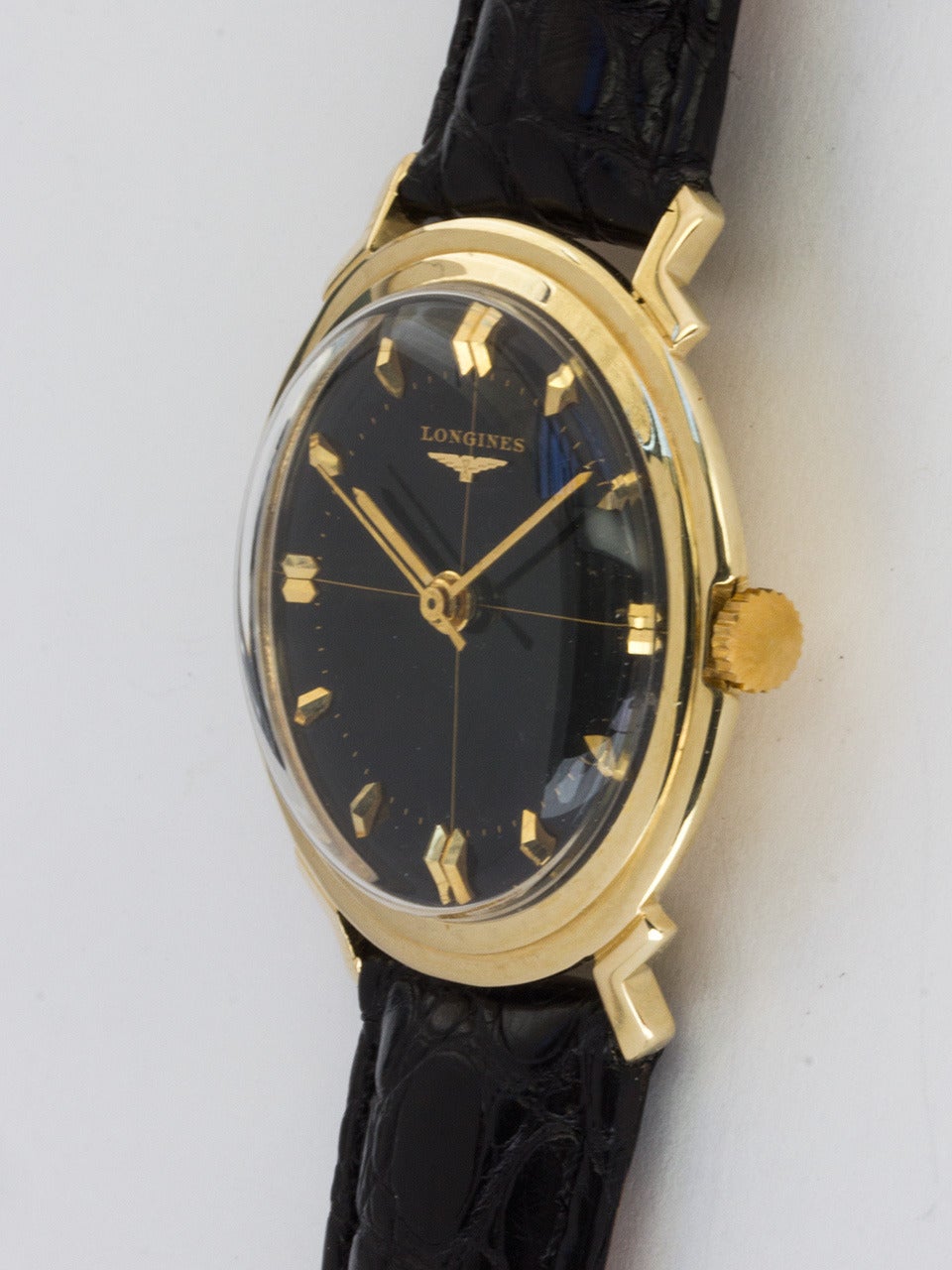 Longines Yellow Gold Automatic Dress Model Wristwatch at 1stDibs