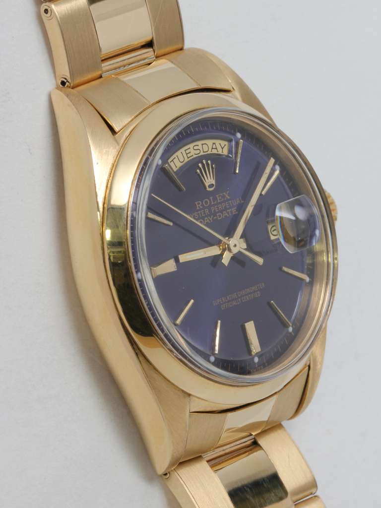 Rolex Yellow Gold Day-Date President Wristwatch circa 1971 with Custom ...
