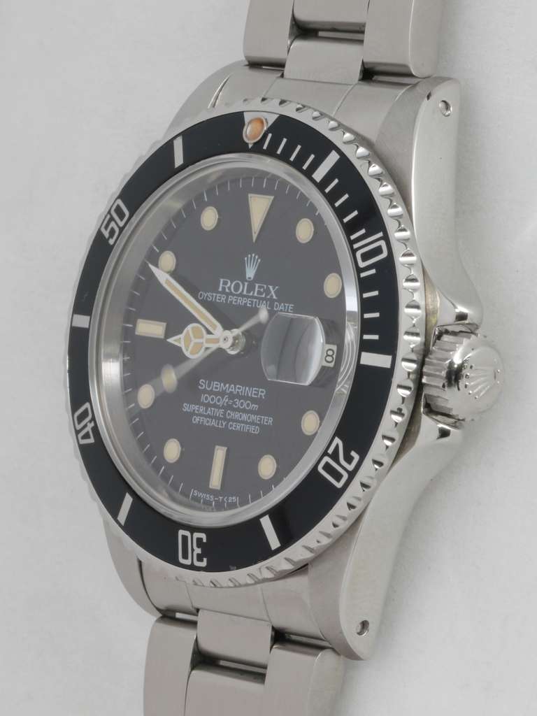Rolex Stainless Steel Submariner Wristwatch with "Spider Web" Dial ...