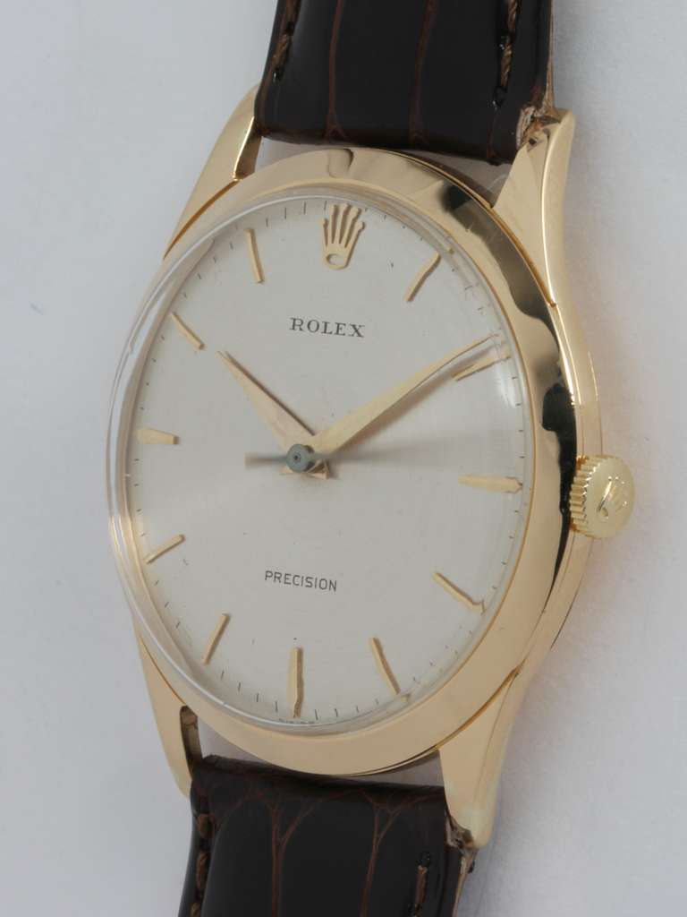 Rolex Yellow Gold Precision Wristwatch circa 1950s at 1stDibs