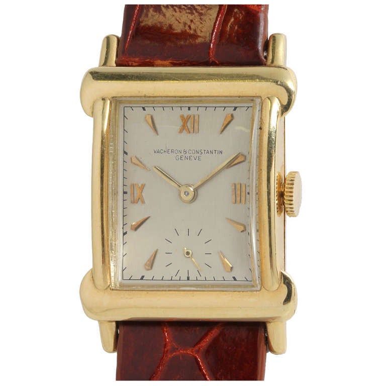 Vacheron and Constantin Yellow Gold Large Rectangular Wristwatch, circa ...