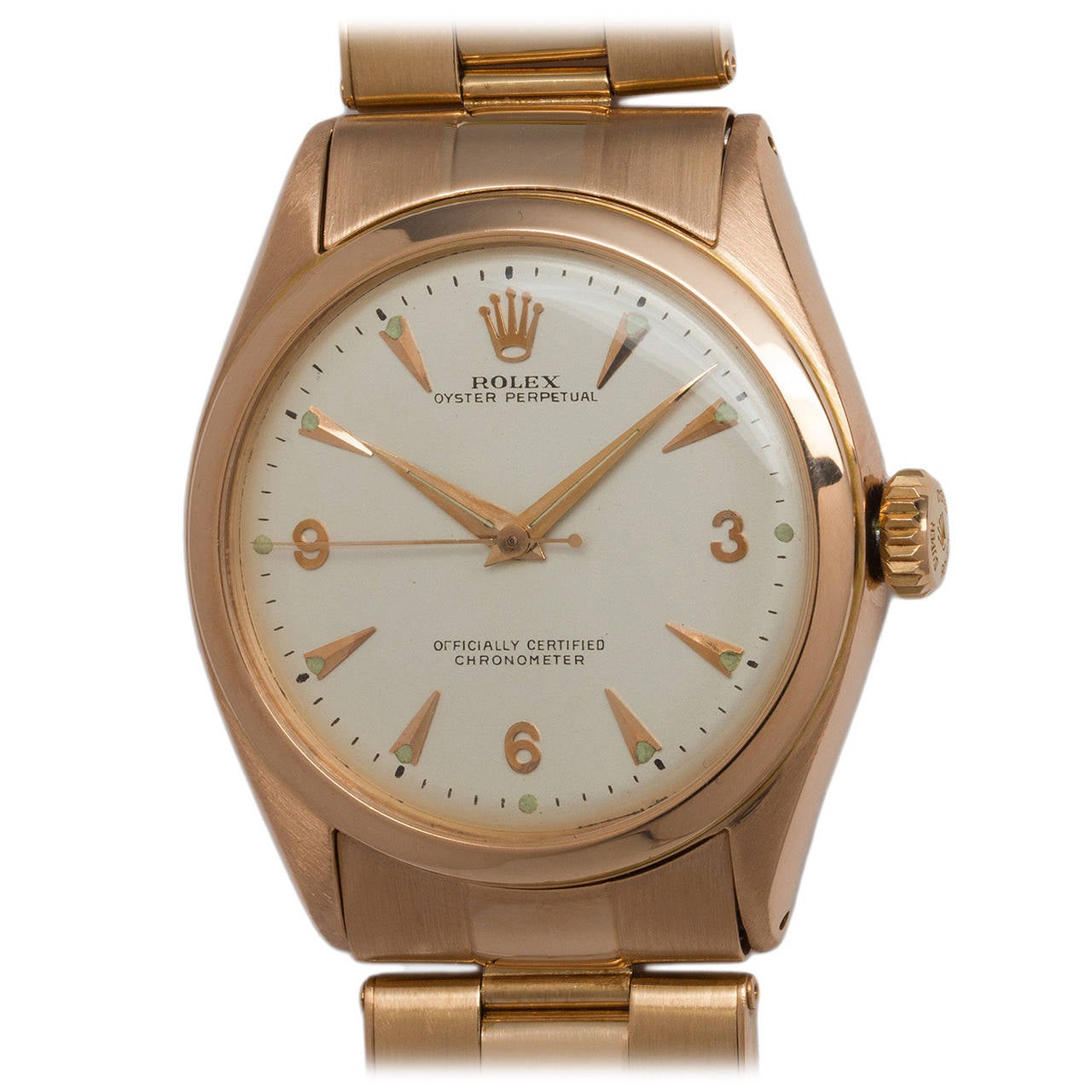 Rolex Rose Gold Oyster Perpetual Wristwatch Ref 6084 at 1stDibs