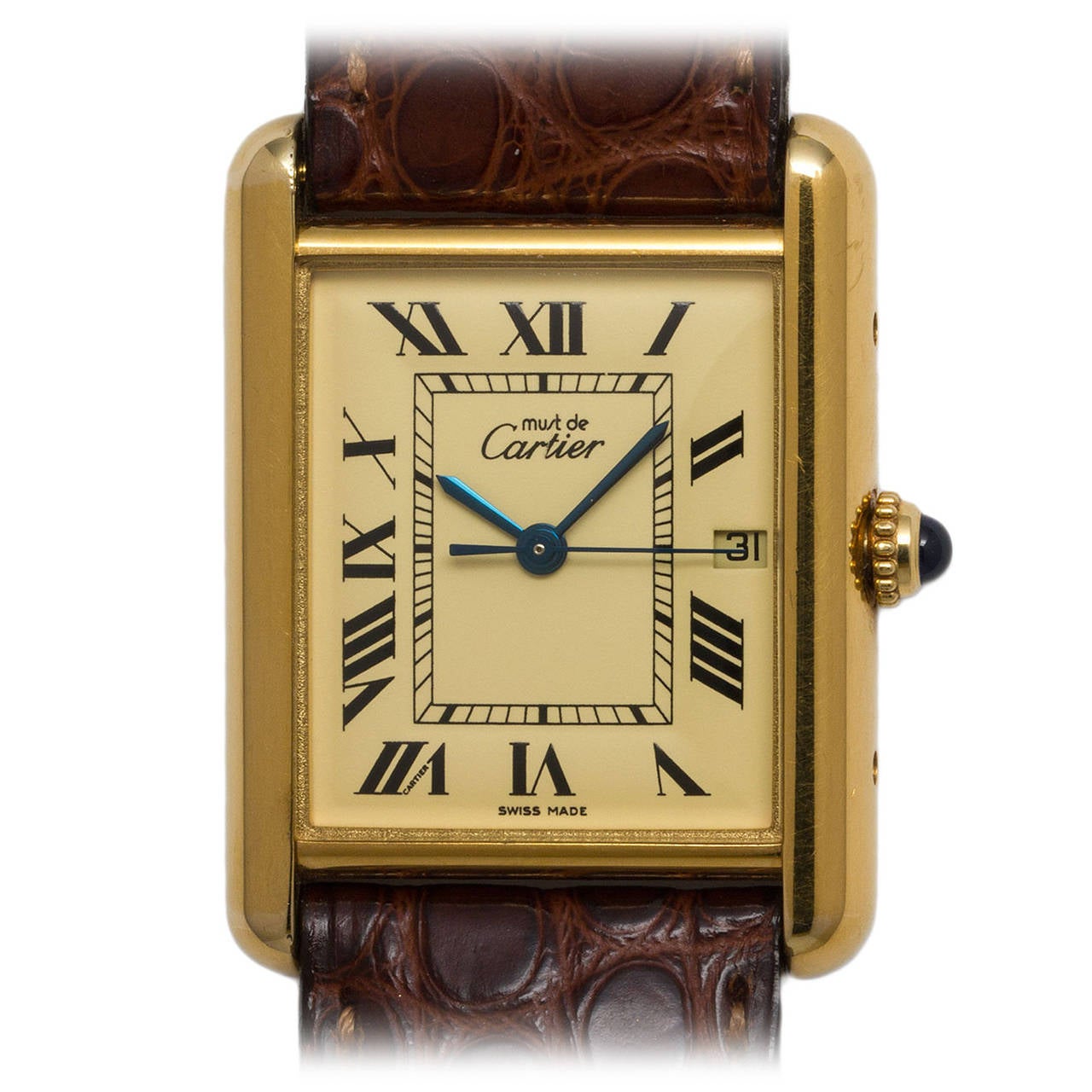 Cartier Vermeil Tank Louis Must de Cartier Quartz Wristwatch at 1stDibs ...